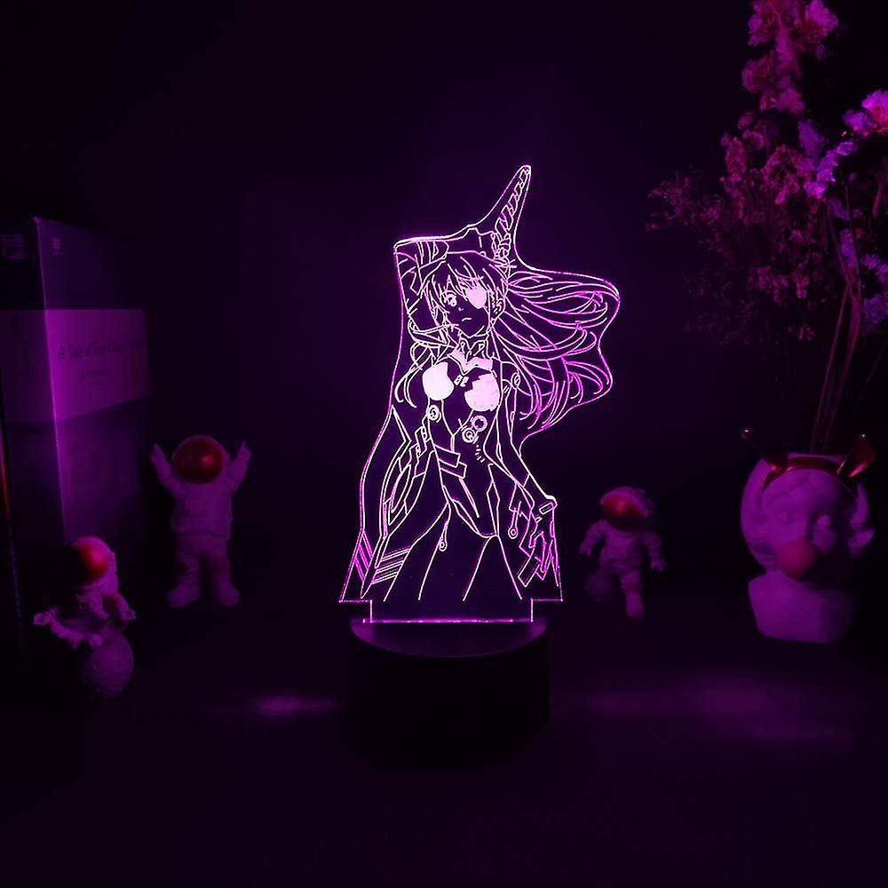 Led Lamp Anime Figure Asuka Langley Soryu 3d Visual Night Table Lamp ...