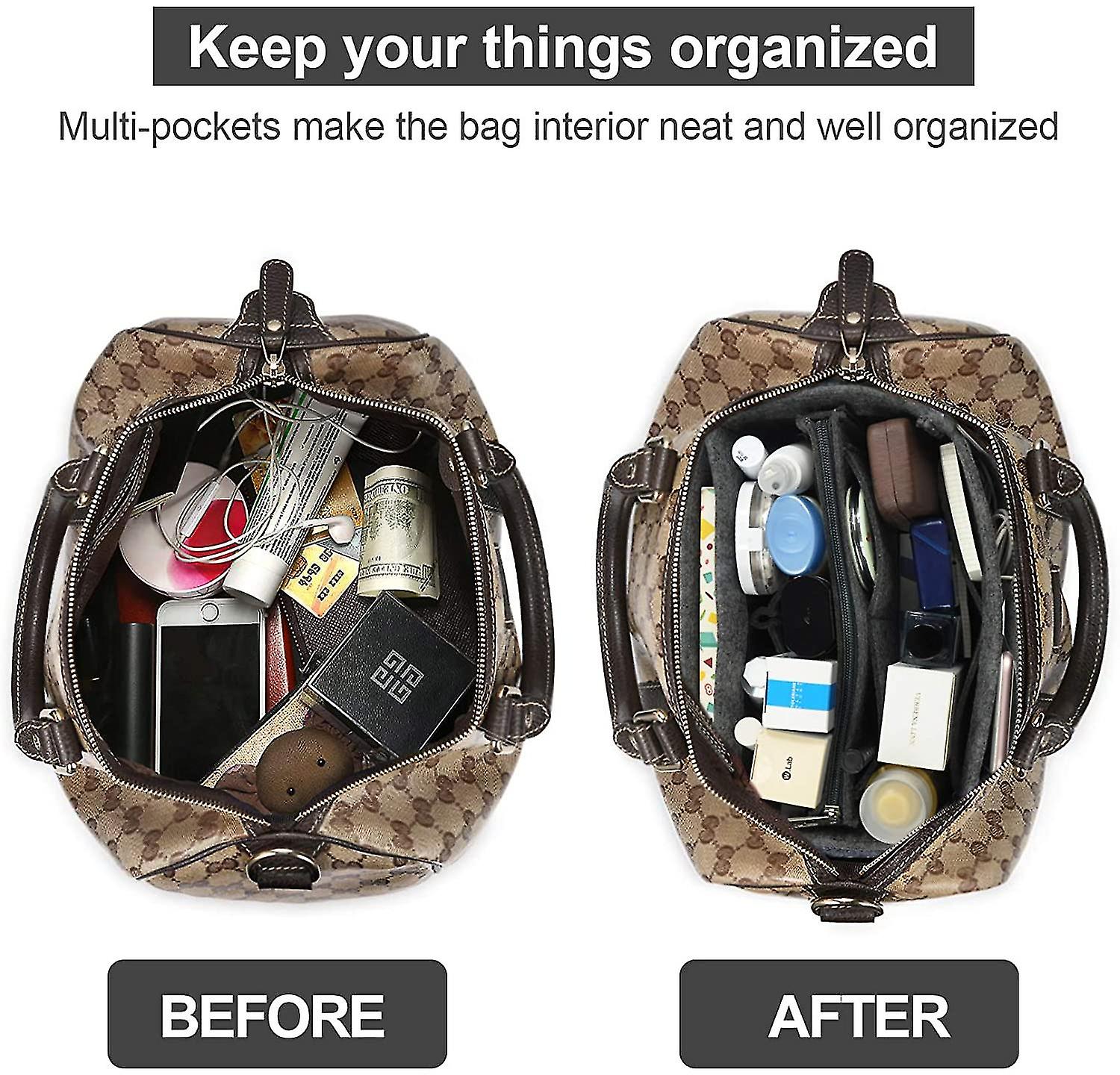 Purse Organizer, Multi-pocket Felt Handbag Organizer, Purse Organizer ...