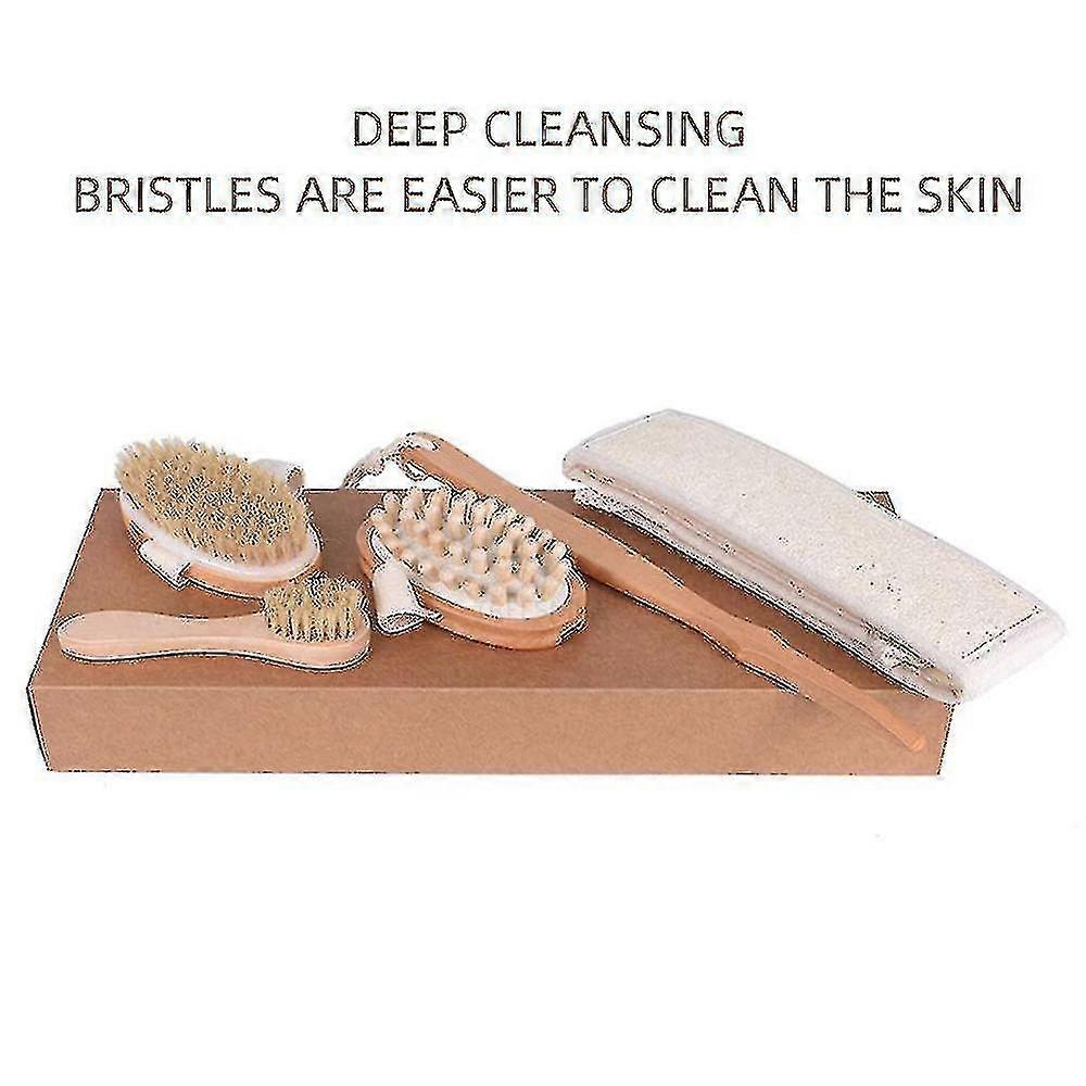 Lymphatic Drainage And Exfoliating Body Brush Set For Dry Brushing ...