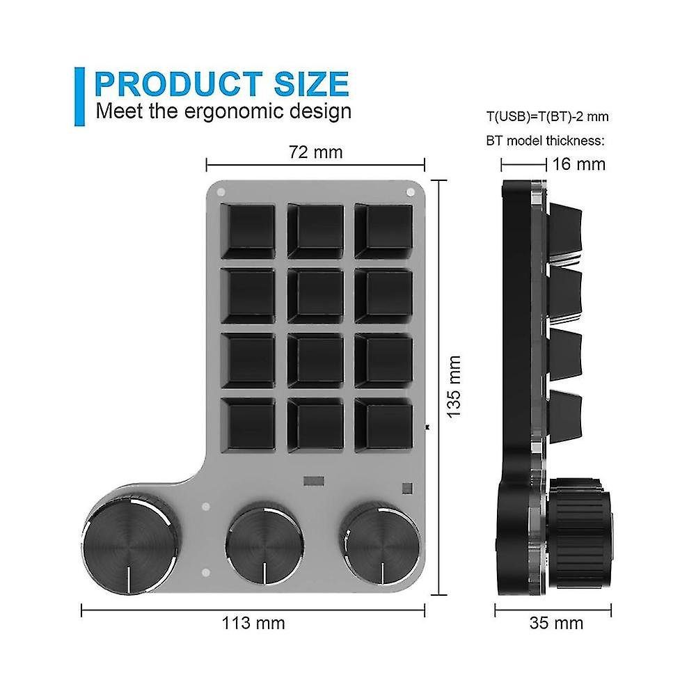 Programming Macro Custom Knob Keyboard 12 Key Copy Paste Mini Button Photoshop Gaming Keypad ...