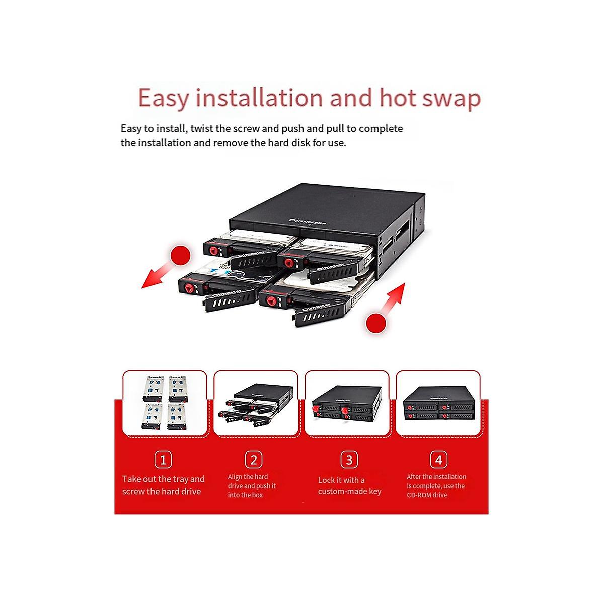 4-Bay 2.5Inch SATA SSD HDD Enclosure Mobile Rack/Enclosure Hard Disk ...