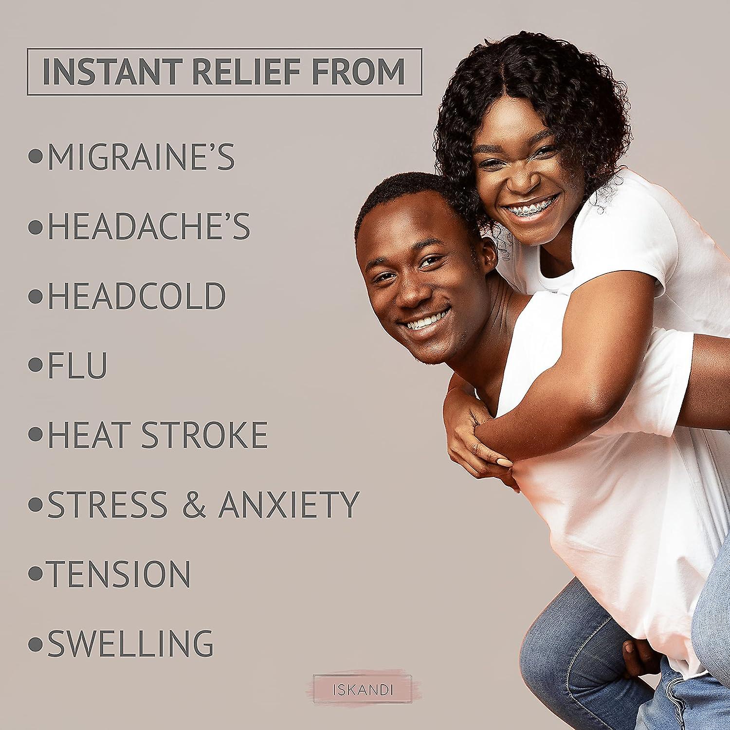 Migraine Cap - Instant Cold Compress - Shiatsu Head and Face Cap - 4 ...