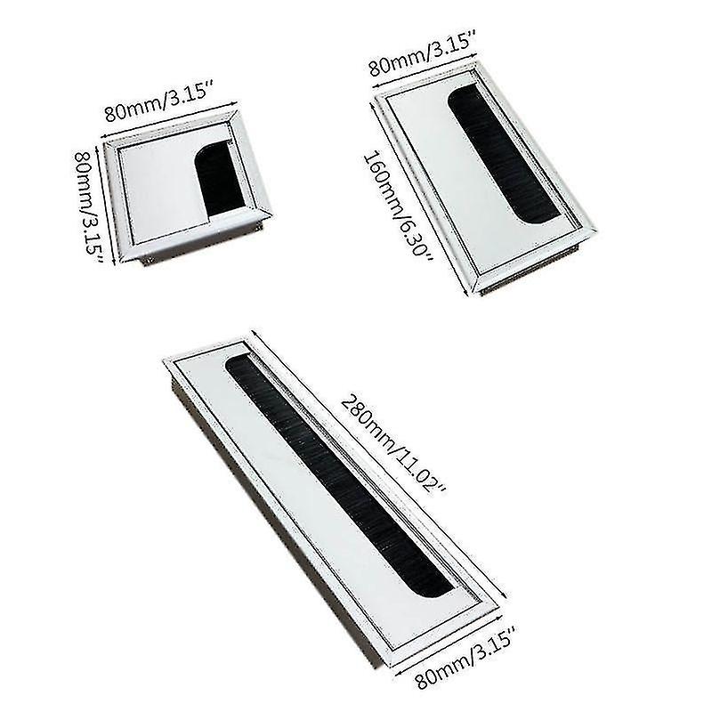 Aluminium square / rectangle desk computer wire cable outlet insert ...