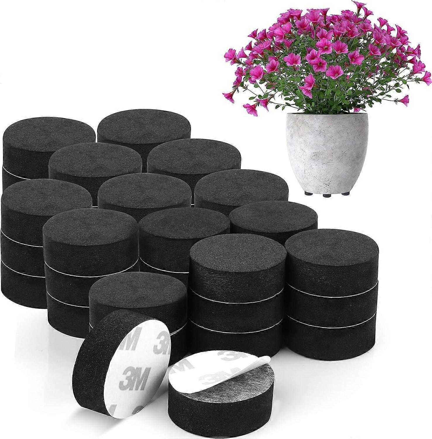 Invisible Flower Pot Stand (Pack of 48) - Black Rubber Feet for ...