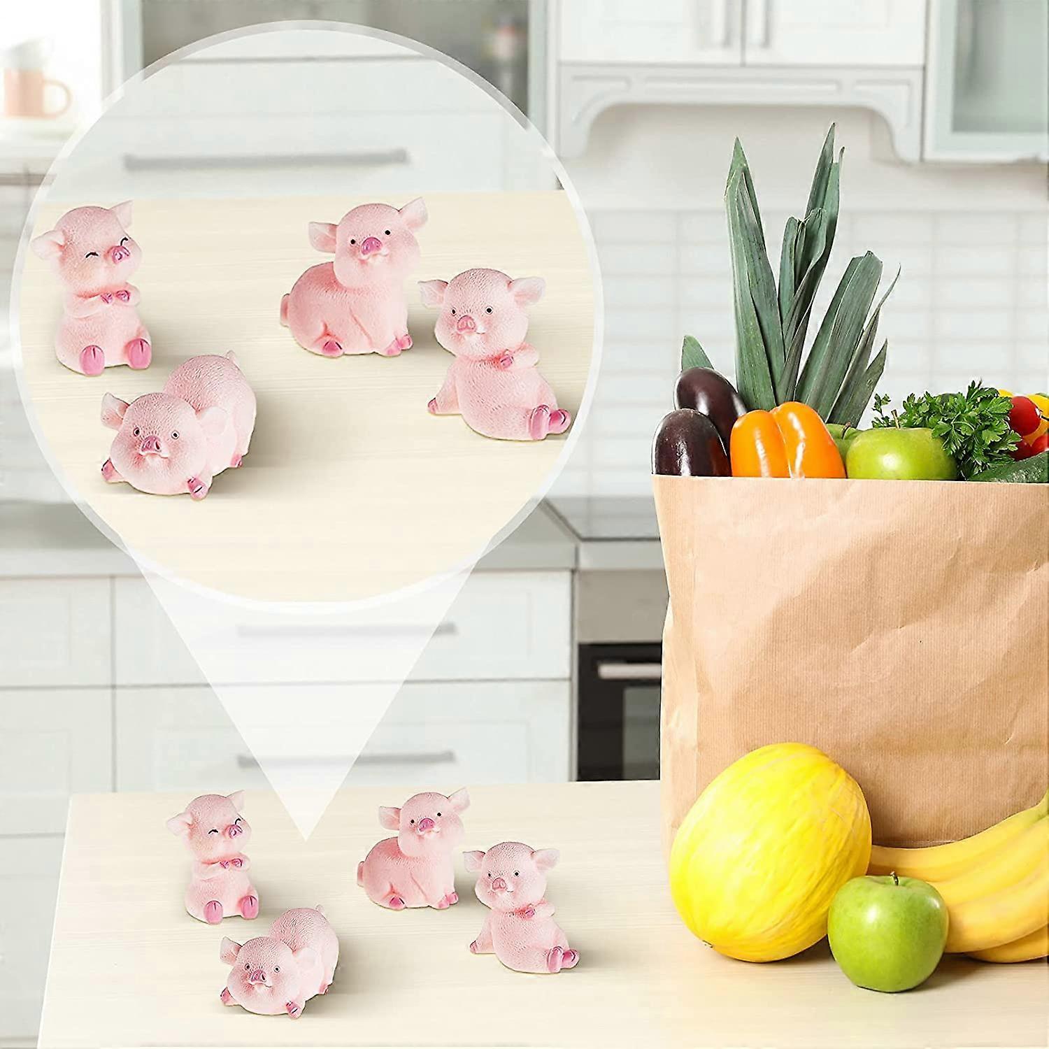 16 Pieces Cute Pink Piggy Toy Figures Miniature Pig Cake Toppers for ...