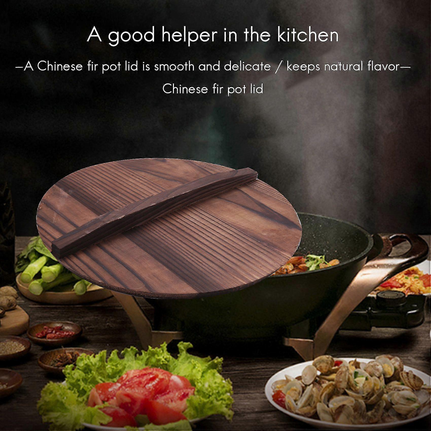 Kitchen Multi-functional Wooden Pot Cover Handle Pan Lid Eco-friendly ...
