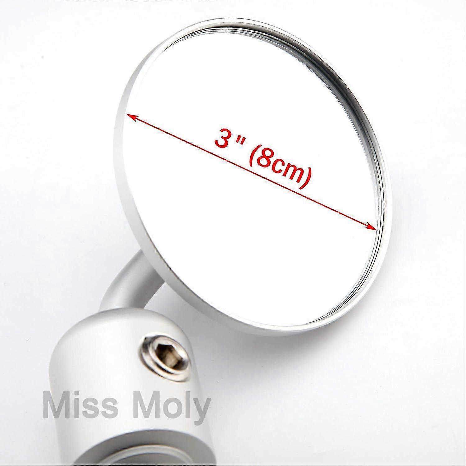 7/8" 22mm Motorcycle Handlebar Rear View Mirror 3 Inch Round Side ...