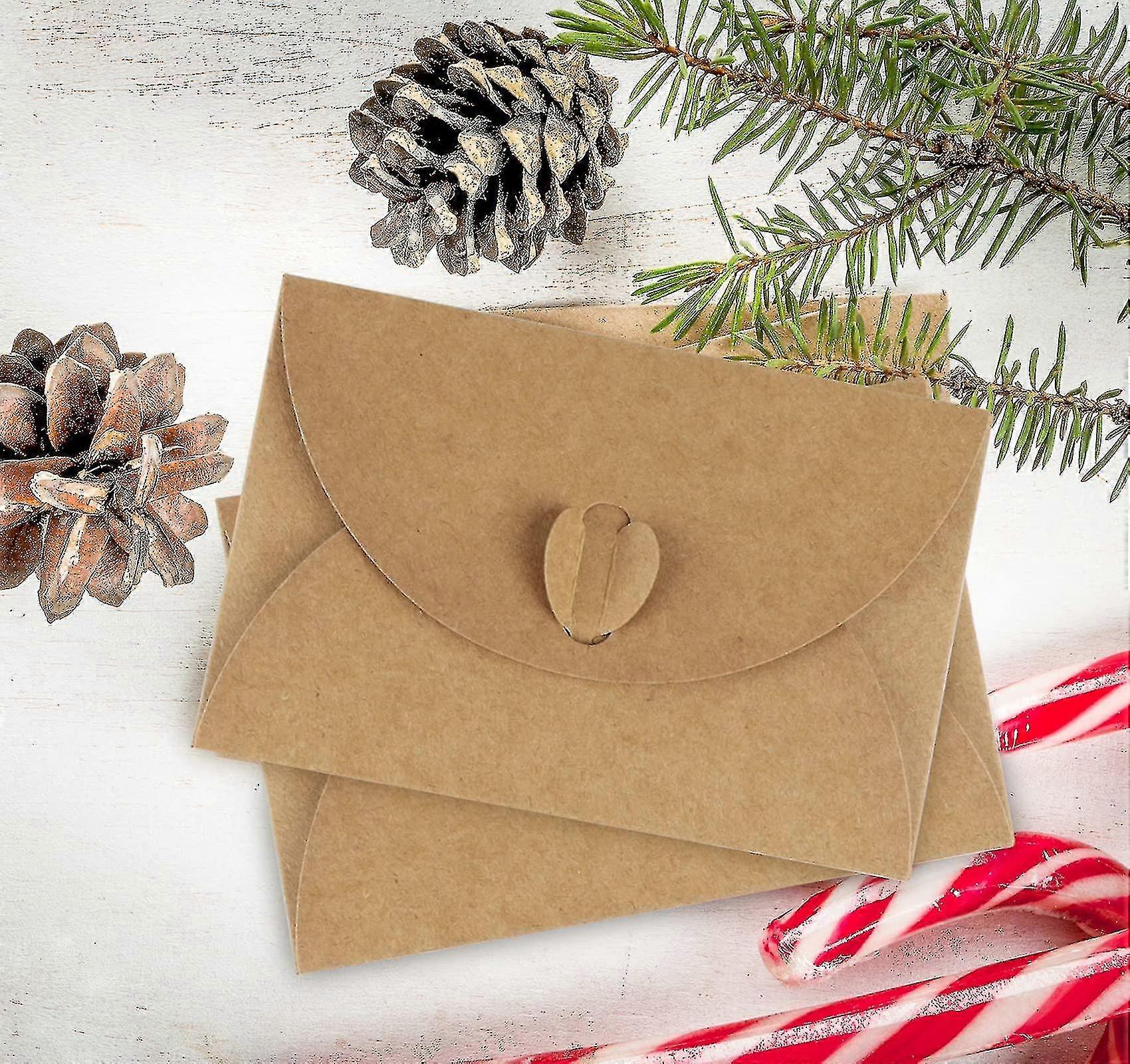 100 Kraft Paper Envelopes With 100 Blank Paper Cards, Mini Envelopes ...