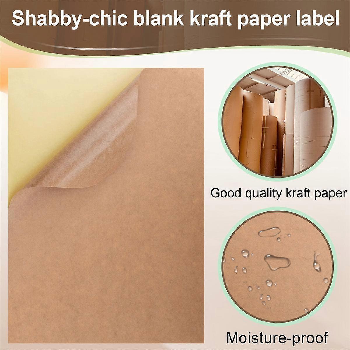 100 Sheets A4 Kraft Printable Sticker Self Adhesive Sticker Label Paper ...