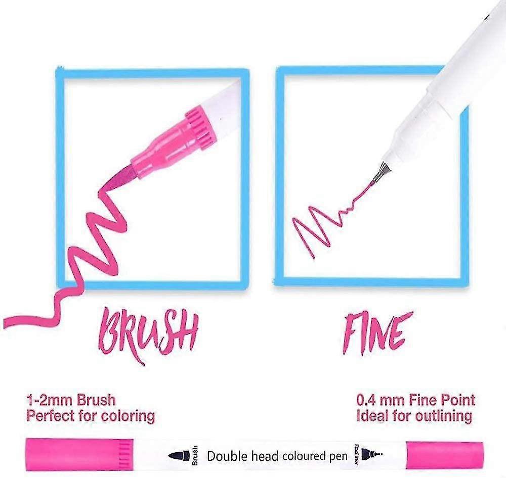'48 Packs Dual Tip Ed Pens Brush And Tip Pens Double Ended Ing Pens Art ...