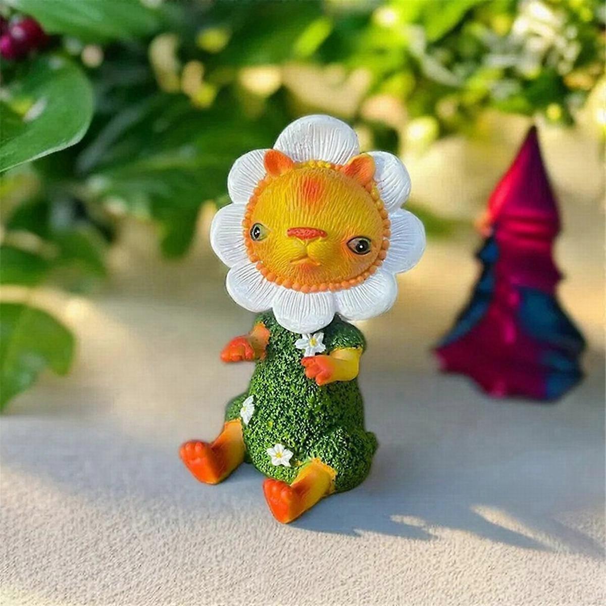 Sunflower Ornaments Sunflower Gnomes Statue Mini Figures Garden ...
