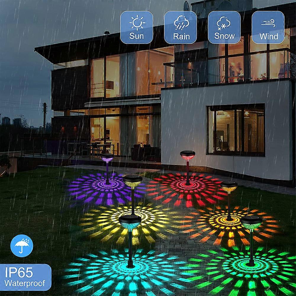 2pcs Garden Lights Solar LED Light Outdoor Waterproof RGB Color ...