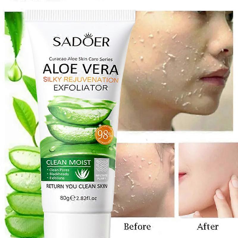 Face Exfoliating Gel Aloe Vera Facial Exfoliating Scrub Cleanses Whitening Acne Blackhead ...