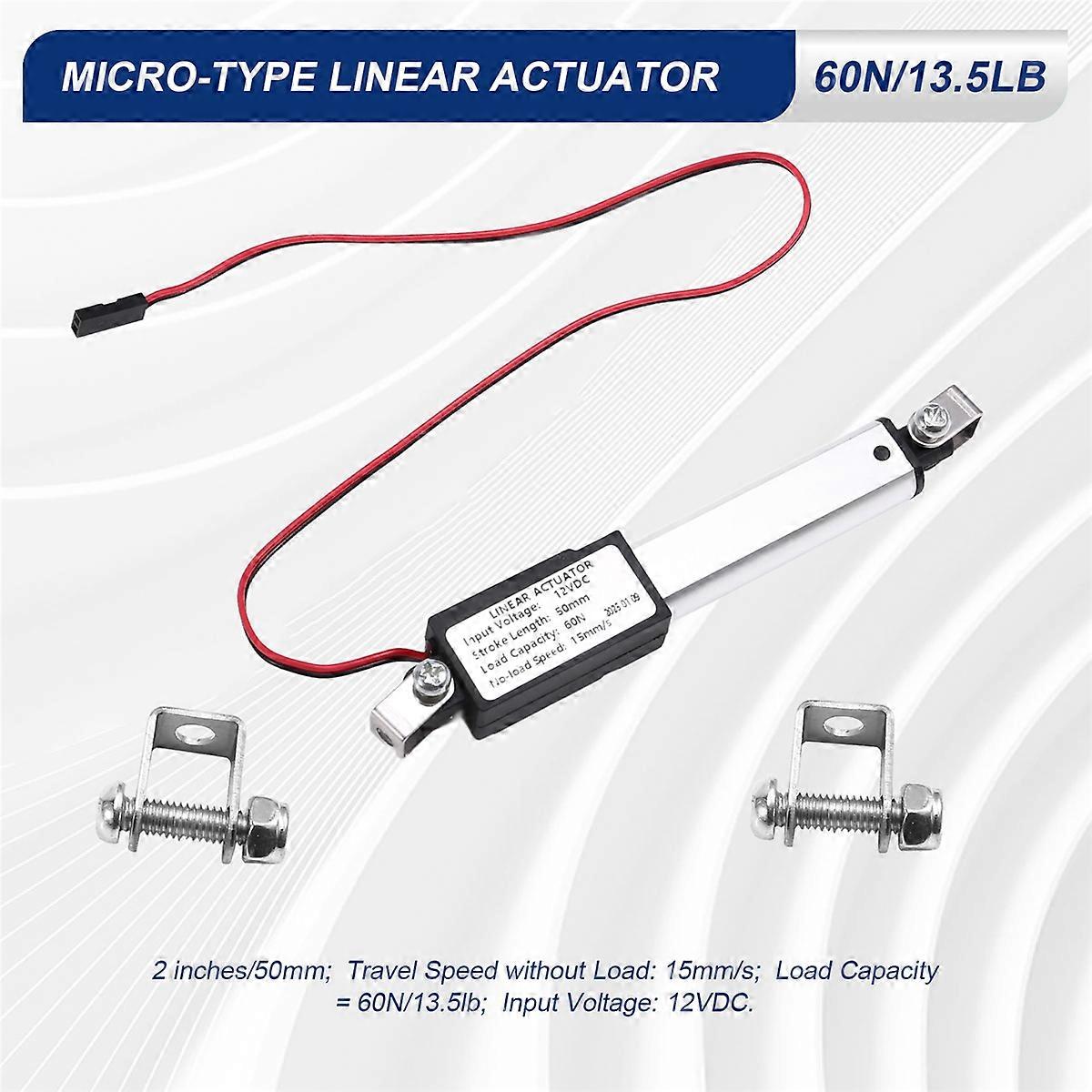 Micro-Type Linear Actuator,2In Stroke,60N/13.5lb,Speed 15mm/S Mini ...