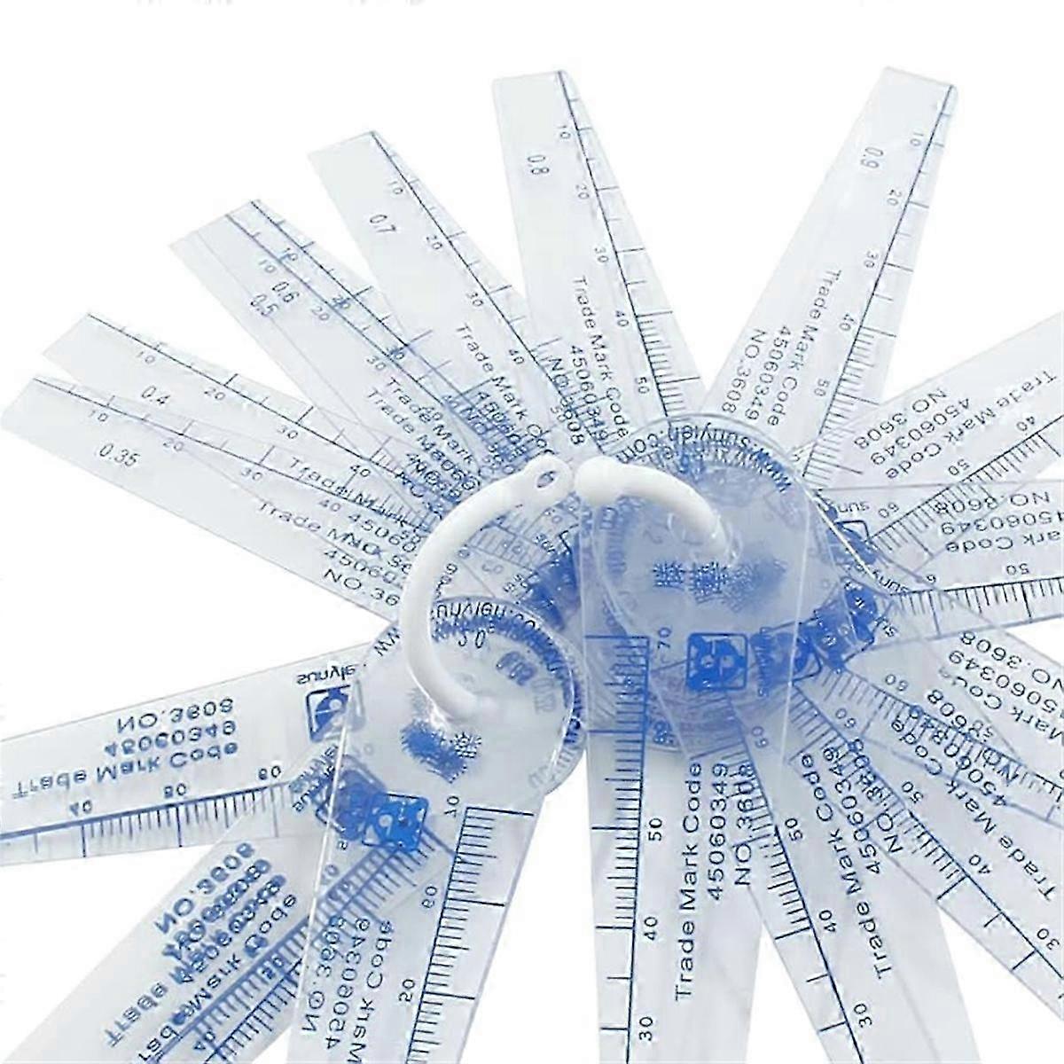 Plastic Feeler Gauge 0.05-2mm Thickness Measuring Tools 20 in 1 Feeler ...