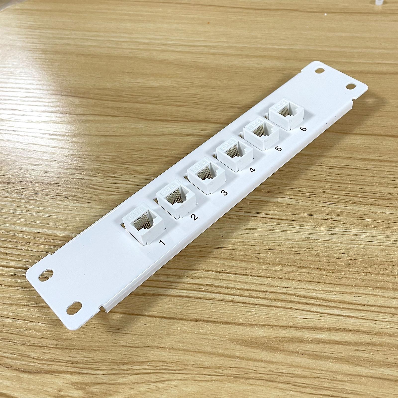 Patch Panel 6 Port CAT6 with Inline Keystone 10G Pass-Thru Coupler ...