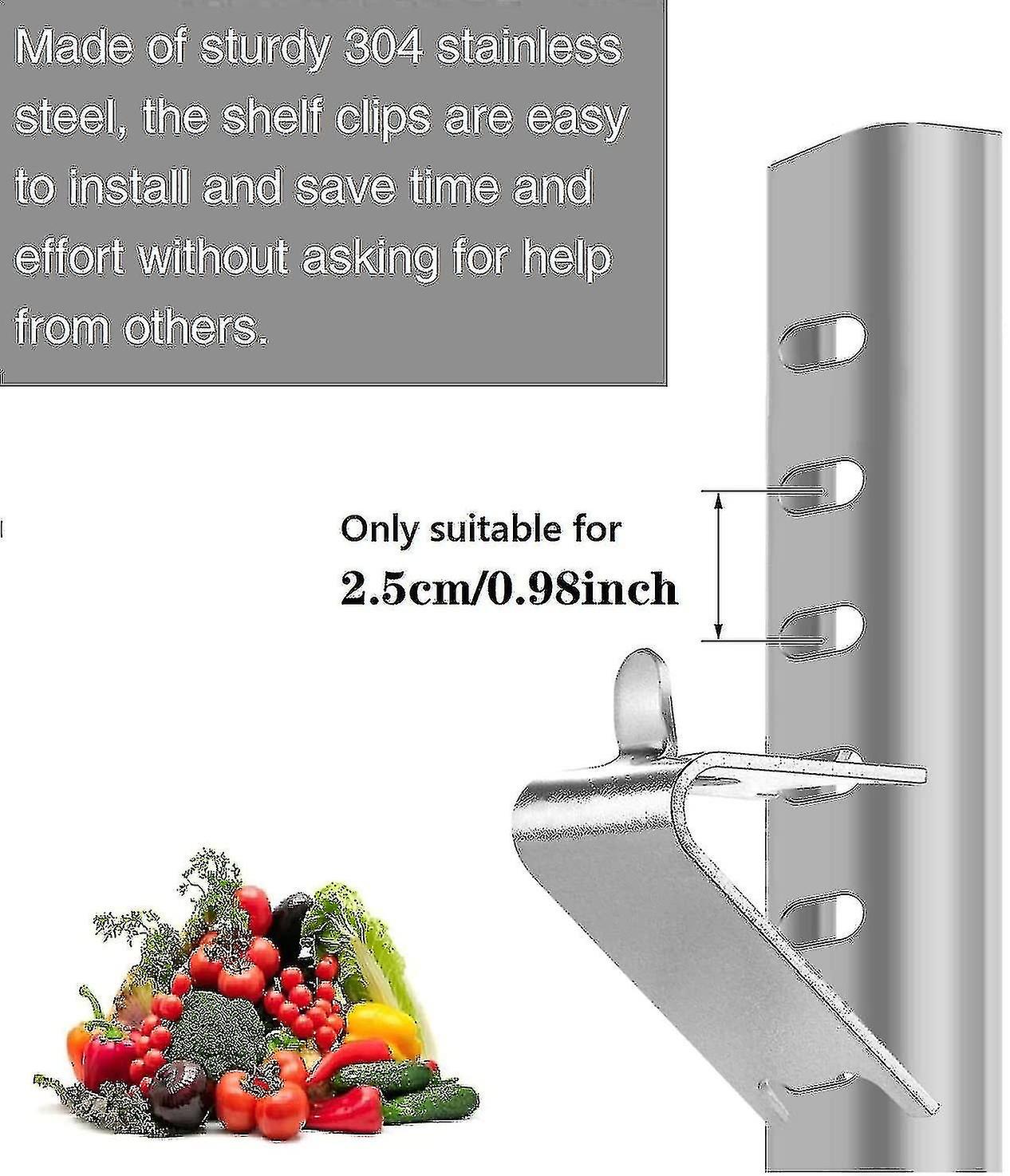 12 Pcs Freezer Shelf Clip Stainless Steel Fridge Shelf Support ...