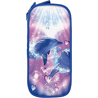 Dolphins in Love Pencil Case Pouch Pen Case Simple Stationery Bag ...