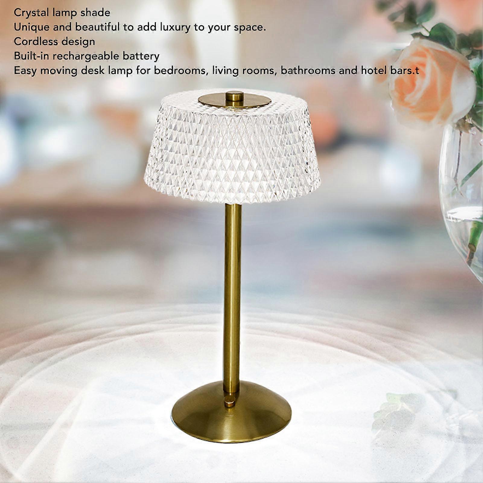 Dimmable Crystal Table Lamp 3 Color Changing Touch Control LED ...