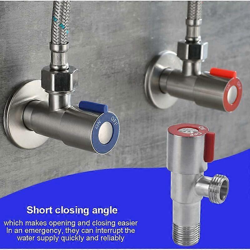 2 PCS Angle Valve 304 Stainless Steel Metal Angle Valve Universal Angle ...