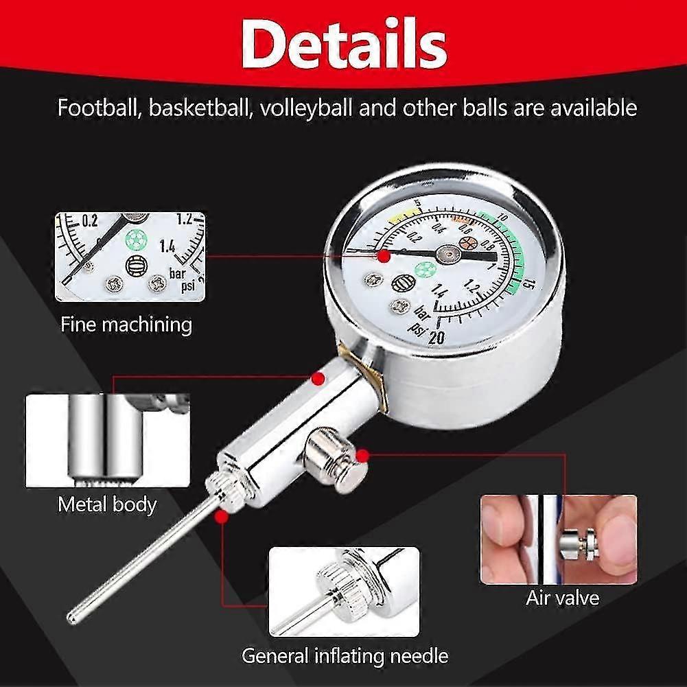 Ball Pump Ball Pressure Gauge, Mini Air Pressure Gauge Barometer Tool ...