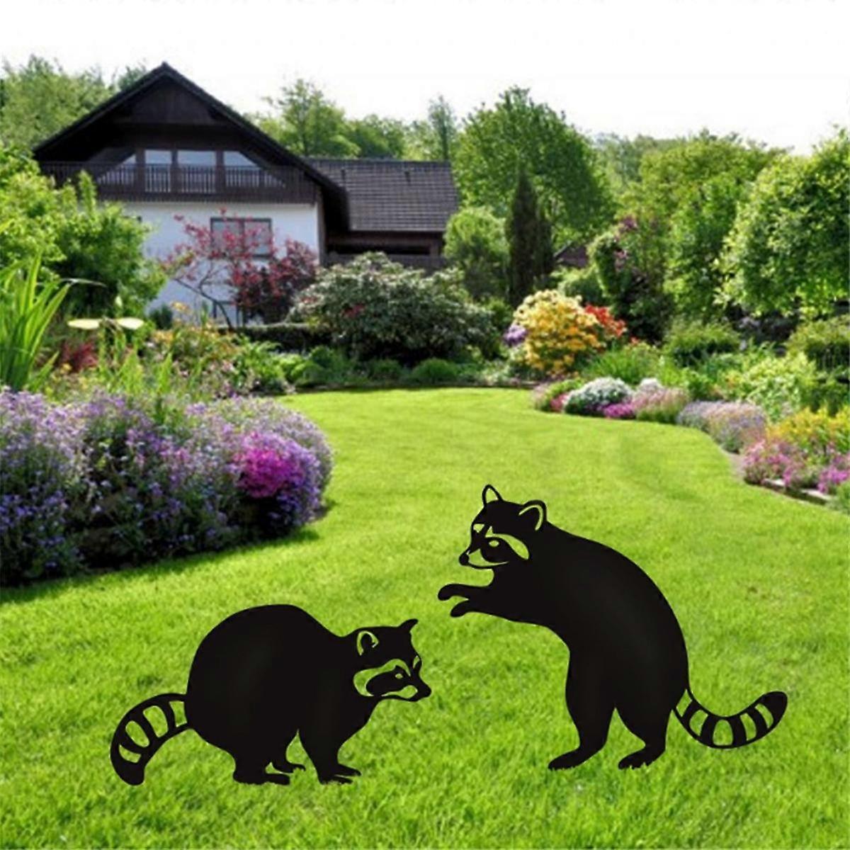 Metal Animal Garden Statues Stakes, Black Animal Silhouette Animals ...