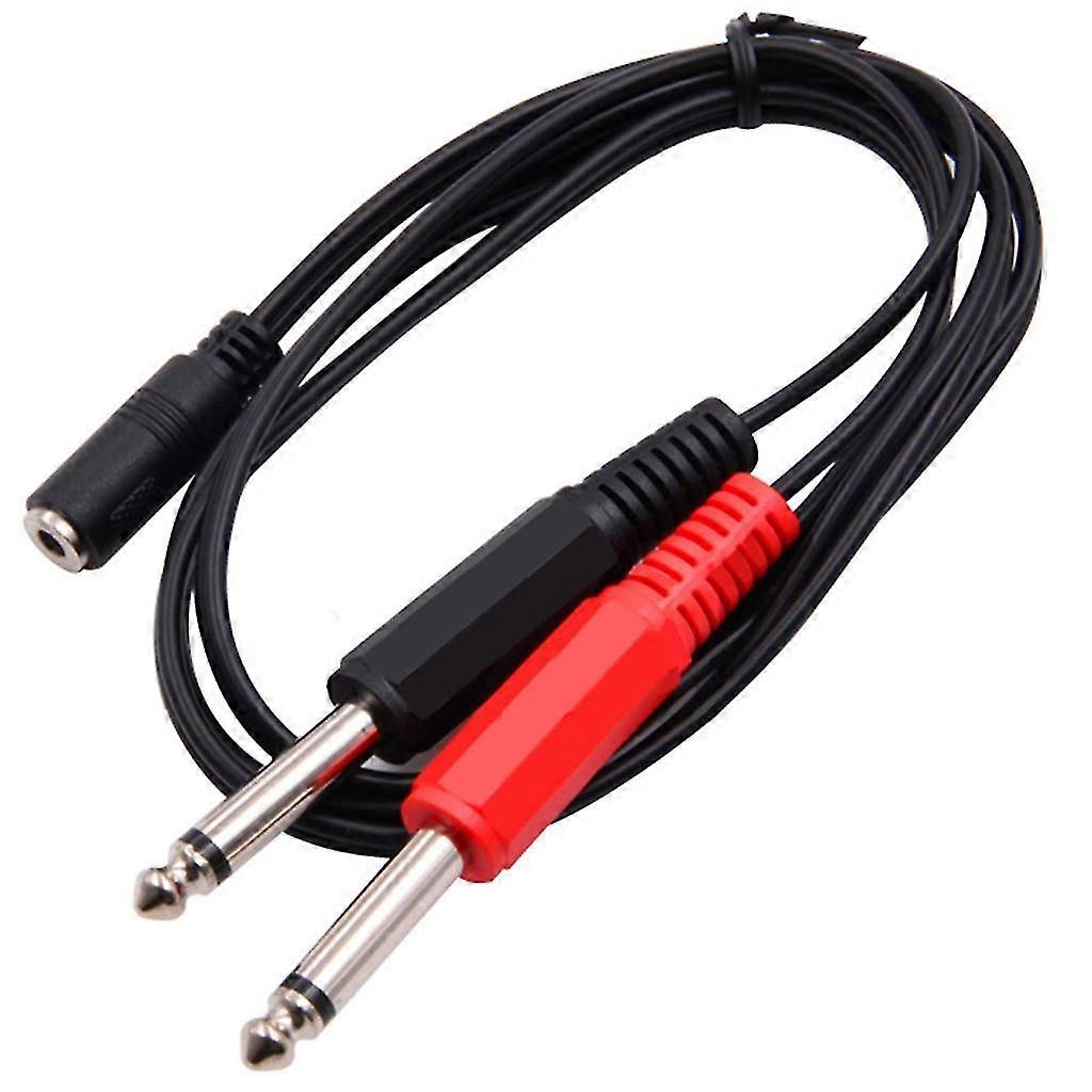 3.5mm 1/8-inch Stereo Trs Female To 2 Dual 6.35mm Mono Ts Female Y ...