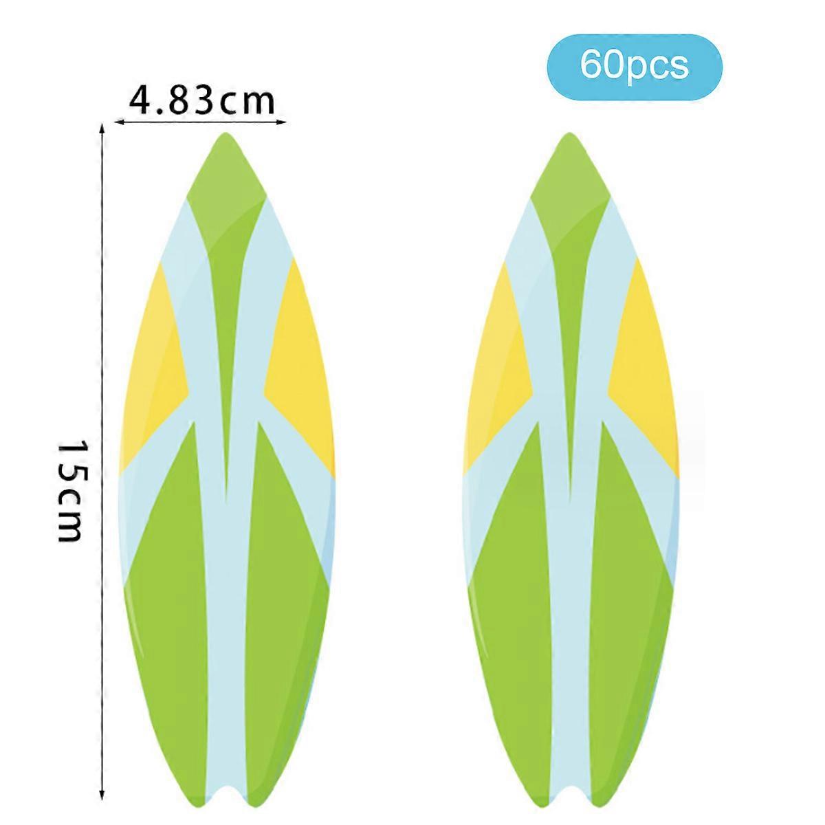 60 Pieces Surfboards Tropical Beach Decorations, Hawaii Cutouts Paper ...