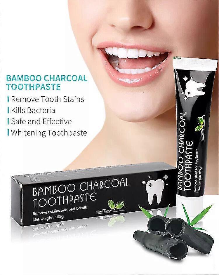 2pcs Bamboo Charcoal Deep Teeth Whitening Toothpaste Remove Yellow Tartar Teeth Stains Brighten ...