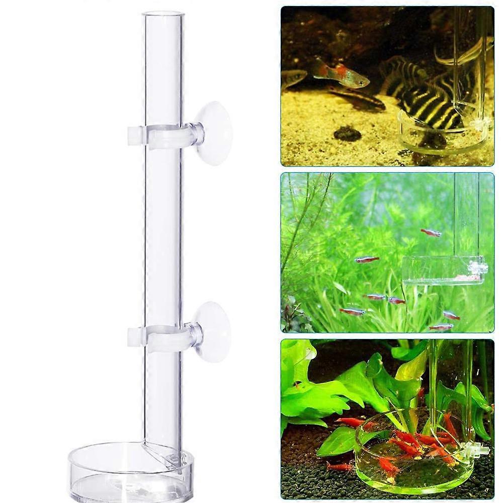 PPIAO Fish Shrimp Feeder Tube and Plate Acrylic Clear Shrimp Feeding ...