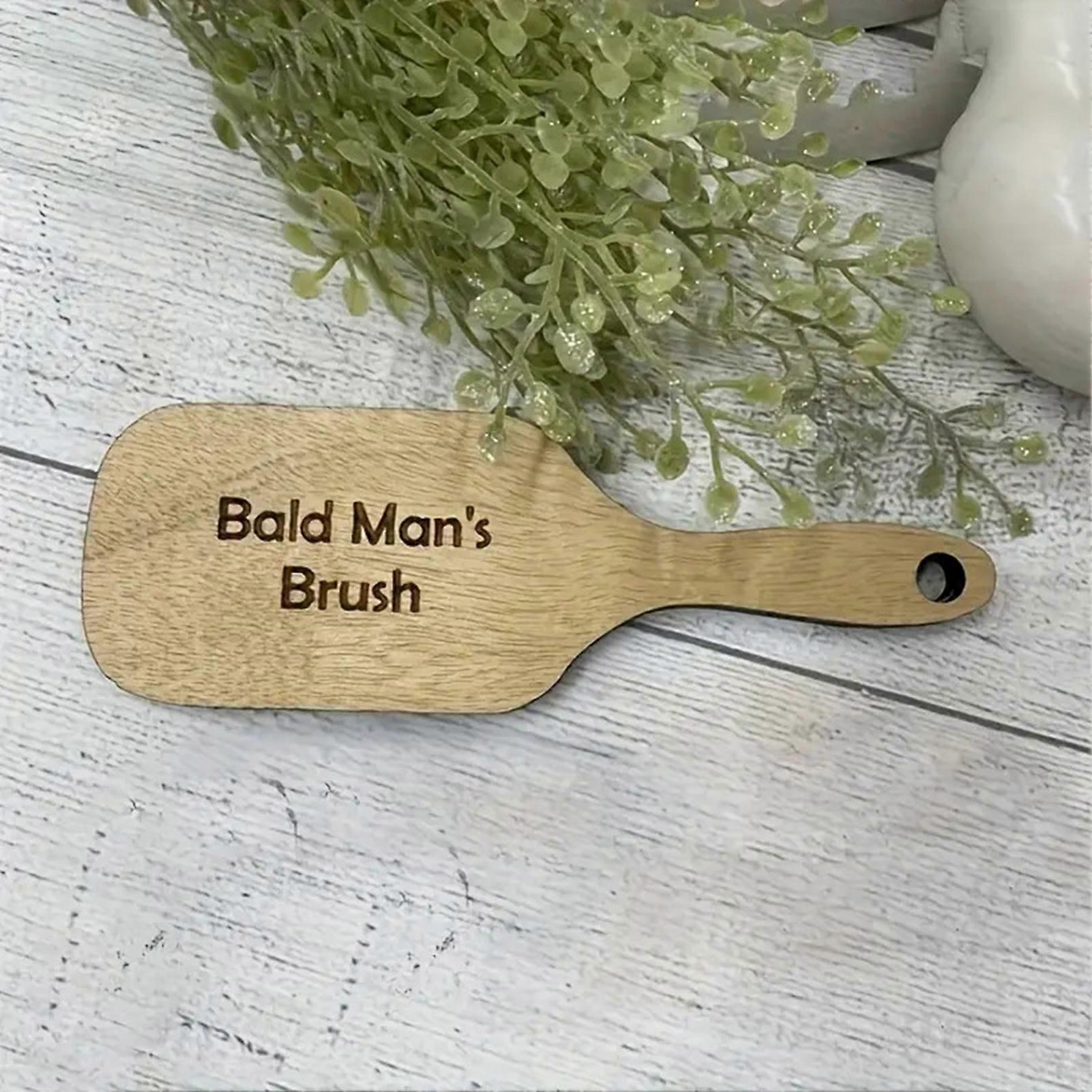 Gag Gift Comb for Bald Man Funny Laser-Cut Wooden Bald Man Comb Joke ...