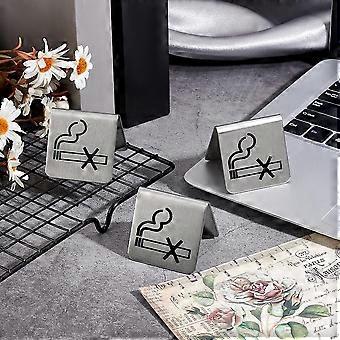 8 Pcs No Smoking Table Sign Stainless Steel Warning Sign No Smoking ...