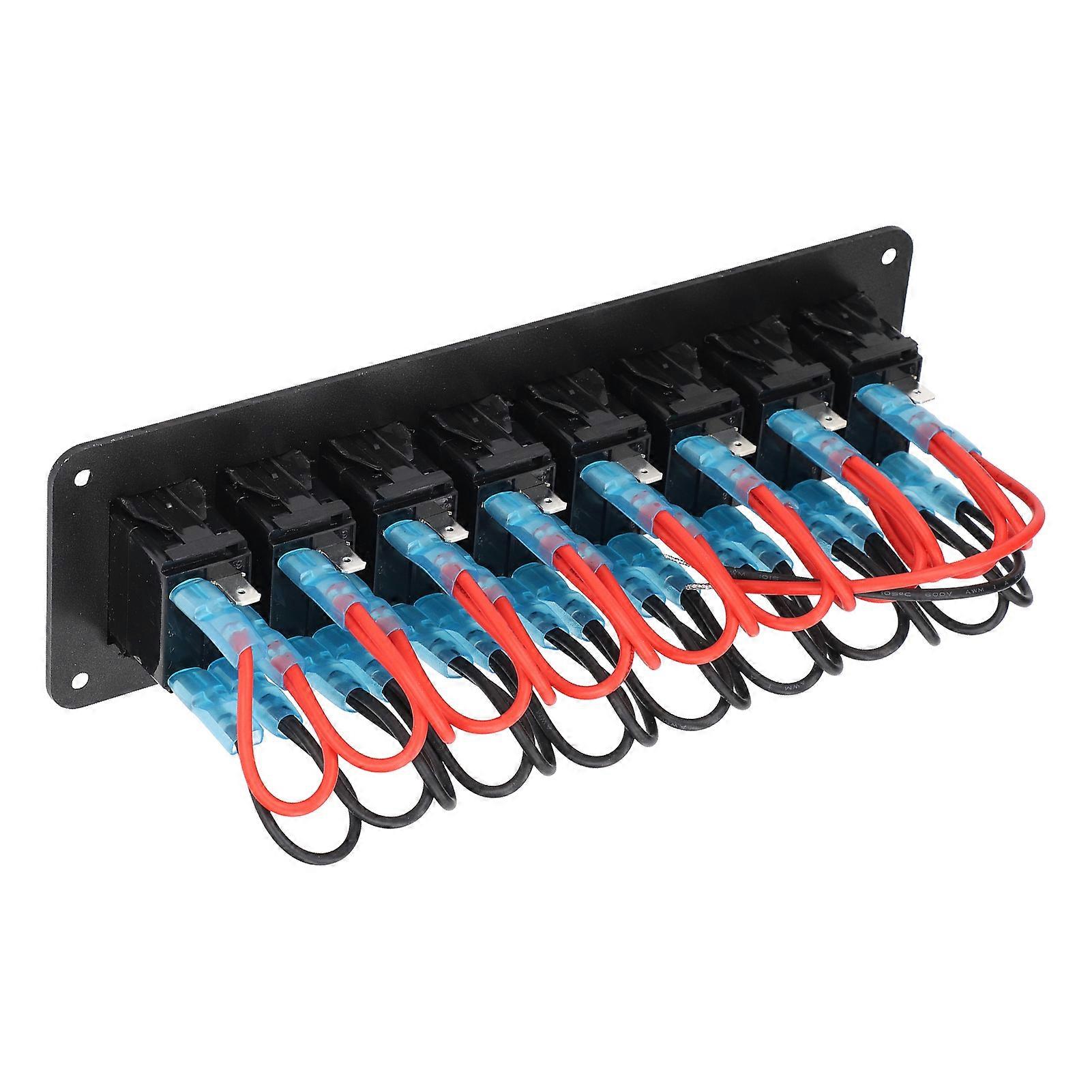 8 Gang Rocker Switch Panel LED Backlit On Off Switch Waterproof ...