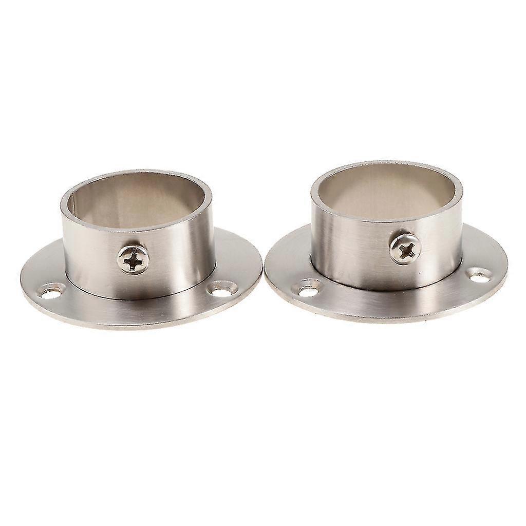 Chrome Tube Pipe Rotating Wardrobe Clothes Garment Rail End Socket 62 X ...