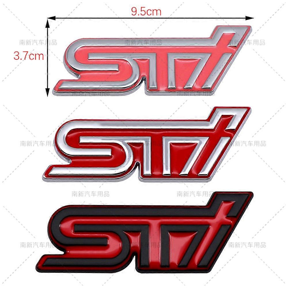 3D Metal Car Sticker STI Letter Grill Emblem Badge Car Body Door Rear ...