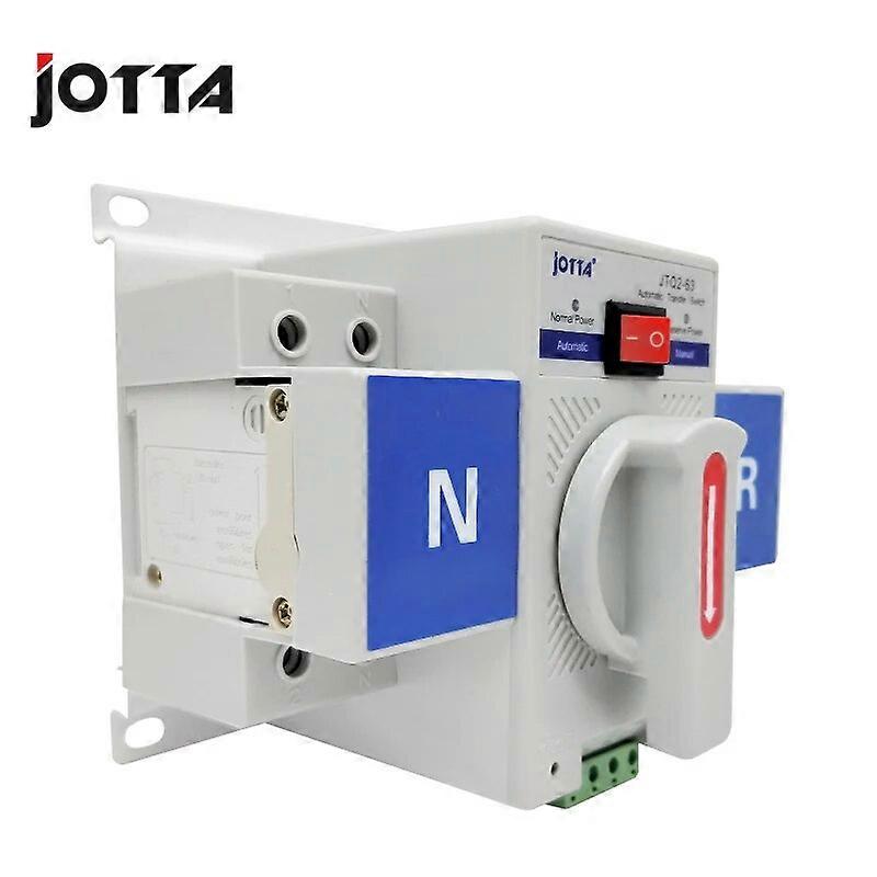 2P 63A 230V MCB type white color Dual Power Automatic transfer switch ATS Rated voltage 220V ...