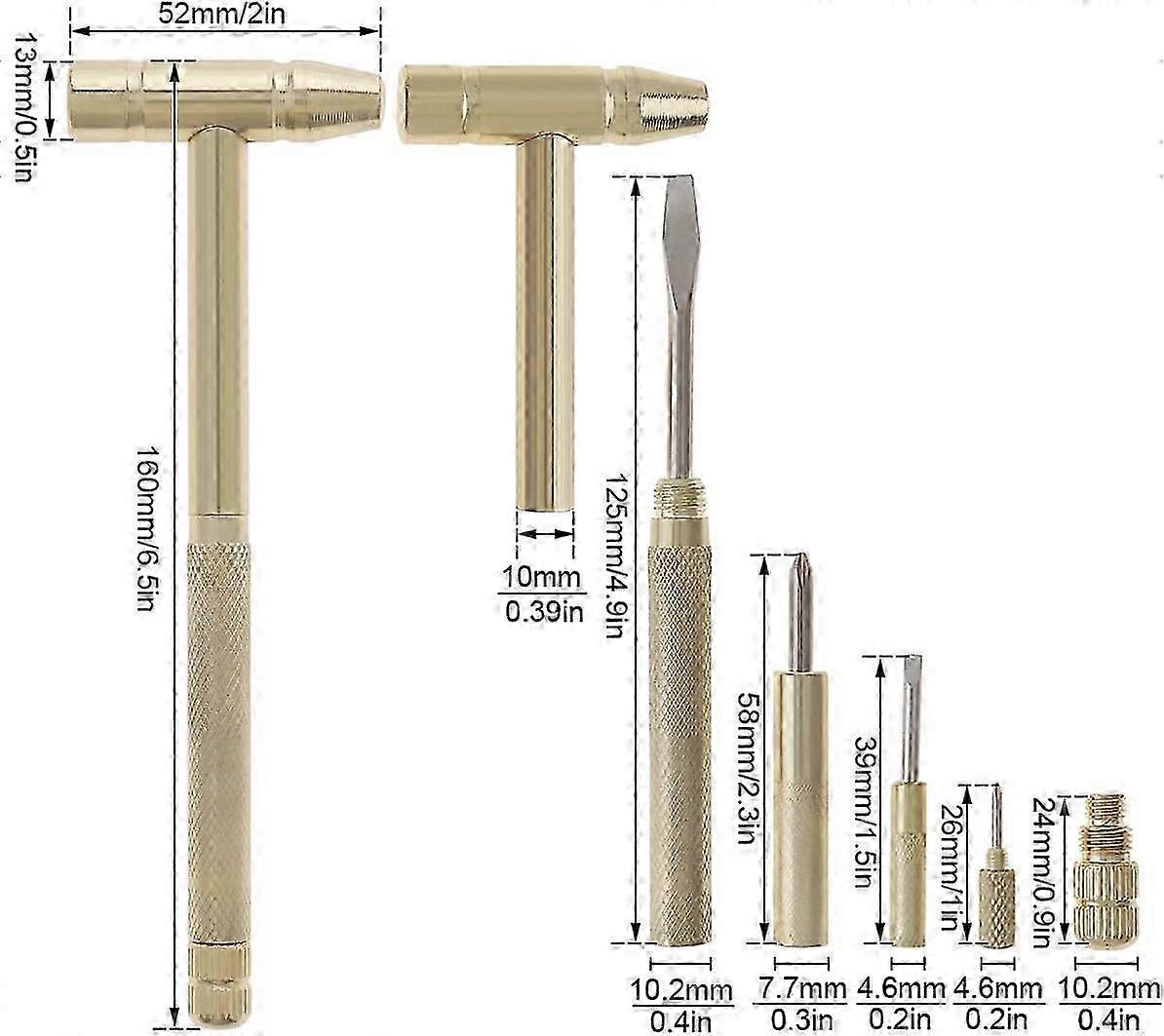 6 in 1 Mini Multifunctional Copper Hammer and Screwdriver, Removable ...