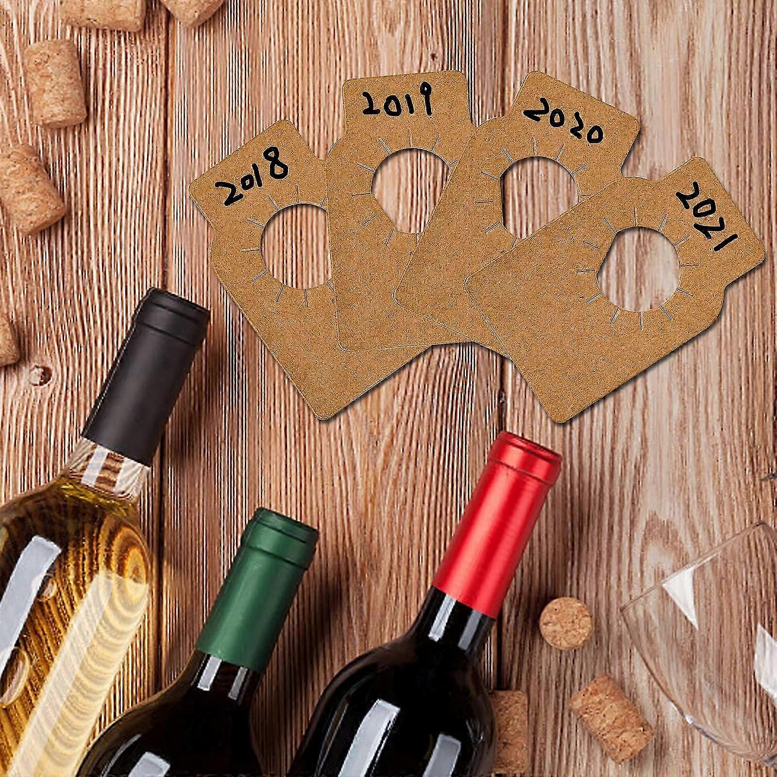 500 PCS Wine Bottle Tags Kraft, Paper Wine Cellar Labels, Wine Bottle ...