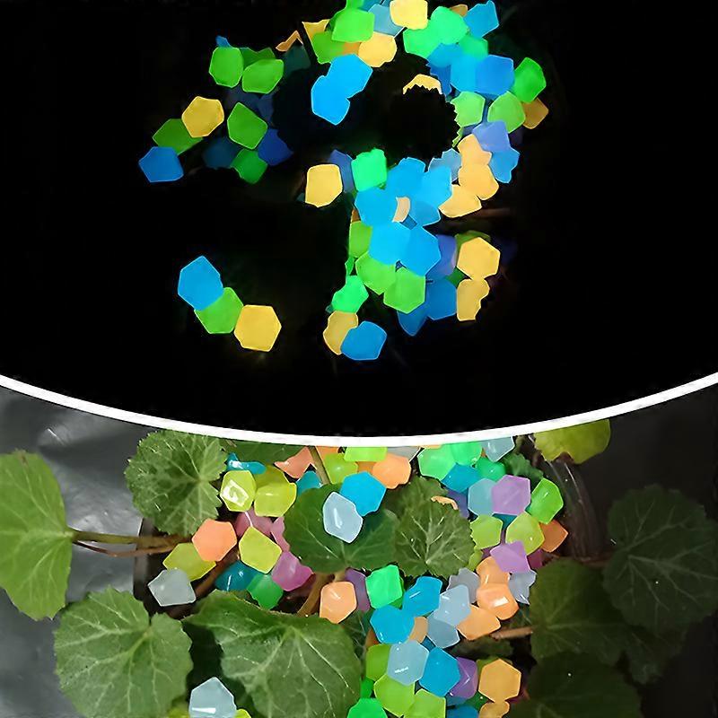 300PCS Luminous Stone, Smooth Resin Pebbles, Decorative Outdoor ...