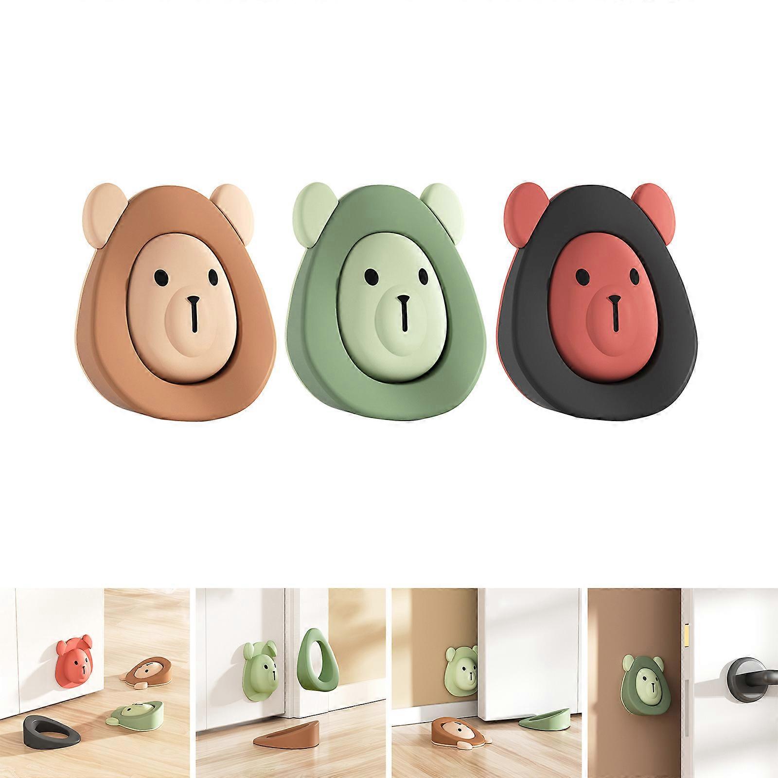 Baby Door Stops Self-Adhesive Cute Cartoon Wall Protector Pad Silicone ...