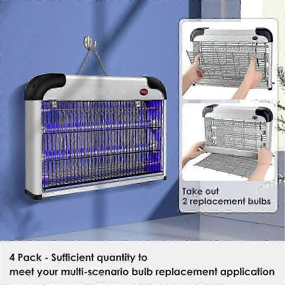 4 Pack 10W Bug Zapper Replacement Bulbs for 20W Indoor Insect Zapper ...