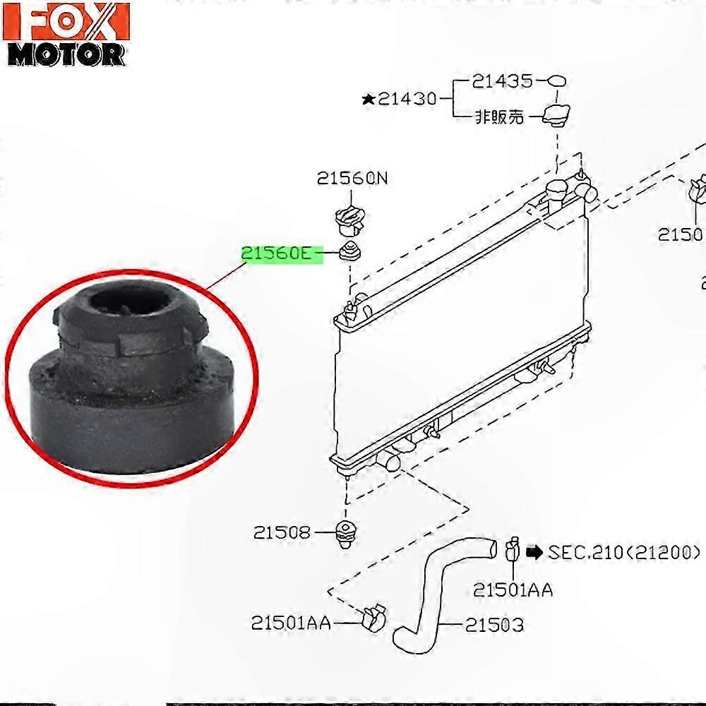 Upper Radiator Rubber Mount Bushing for Multiple Car Models Including ...