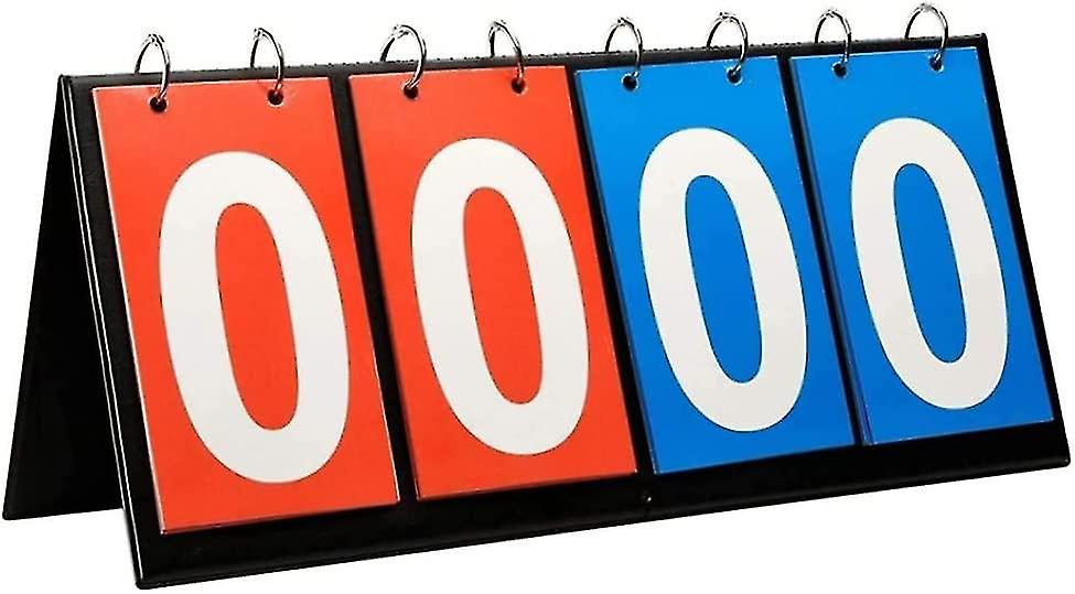 Portable Scoreboard, 4 Digit Portable Flip Number Scoreboard Sports ...