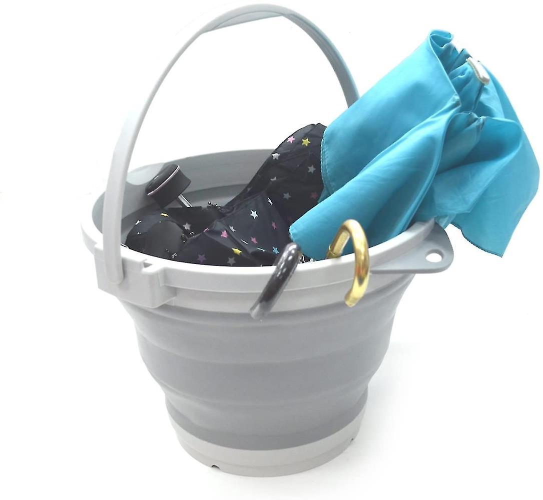 10l Collapsible Fishing Bucket With Locking Lid - Foldable Round Tub ...