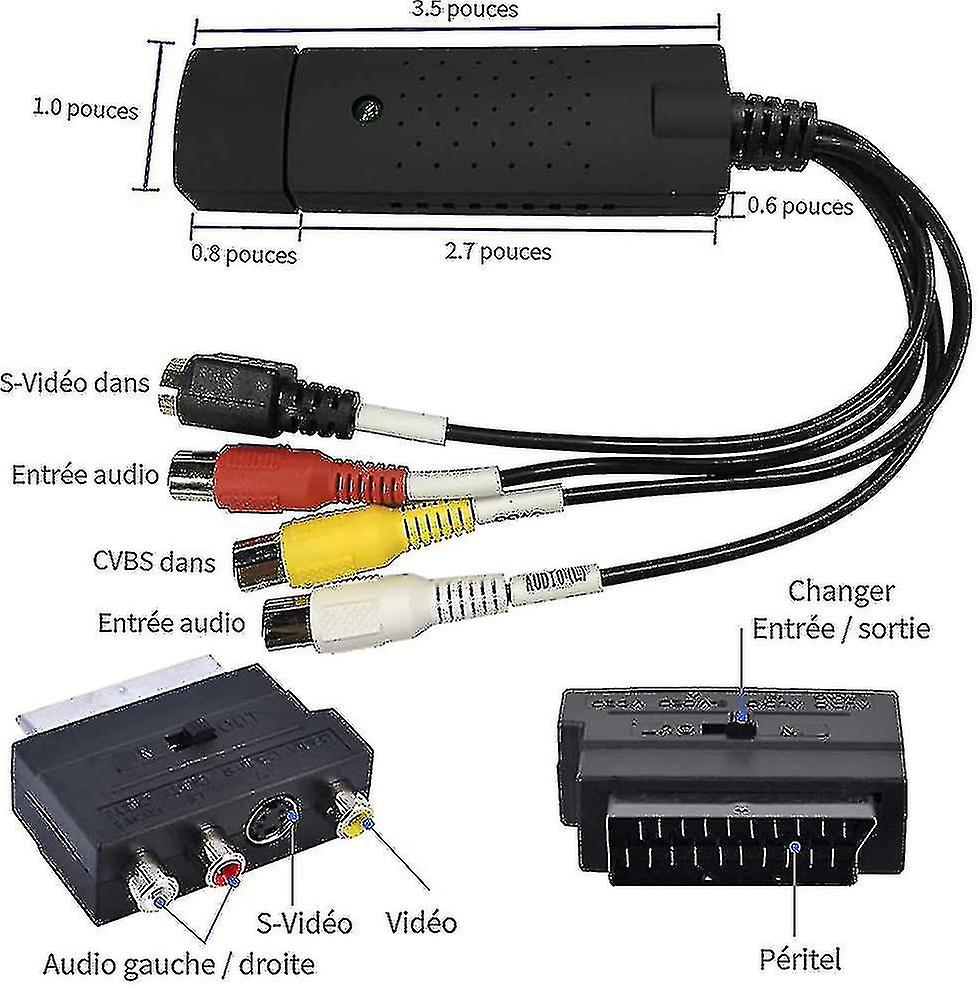 Cctv Cable And Adapter, Usb O Video Converter, Vhs To Digital Converter ...