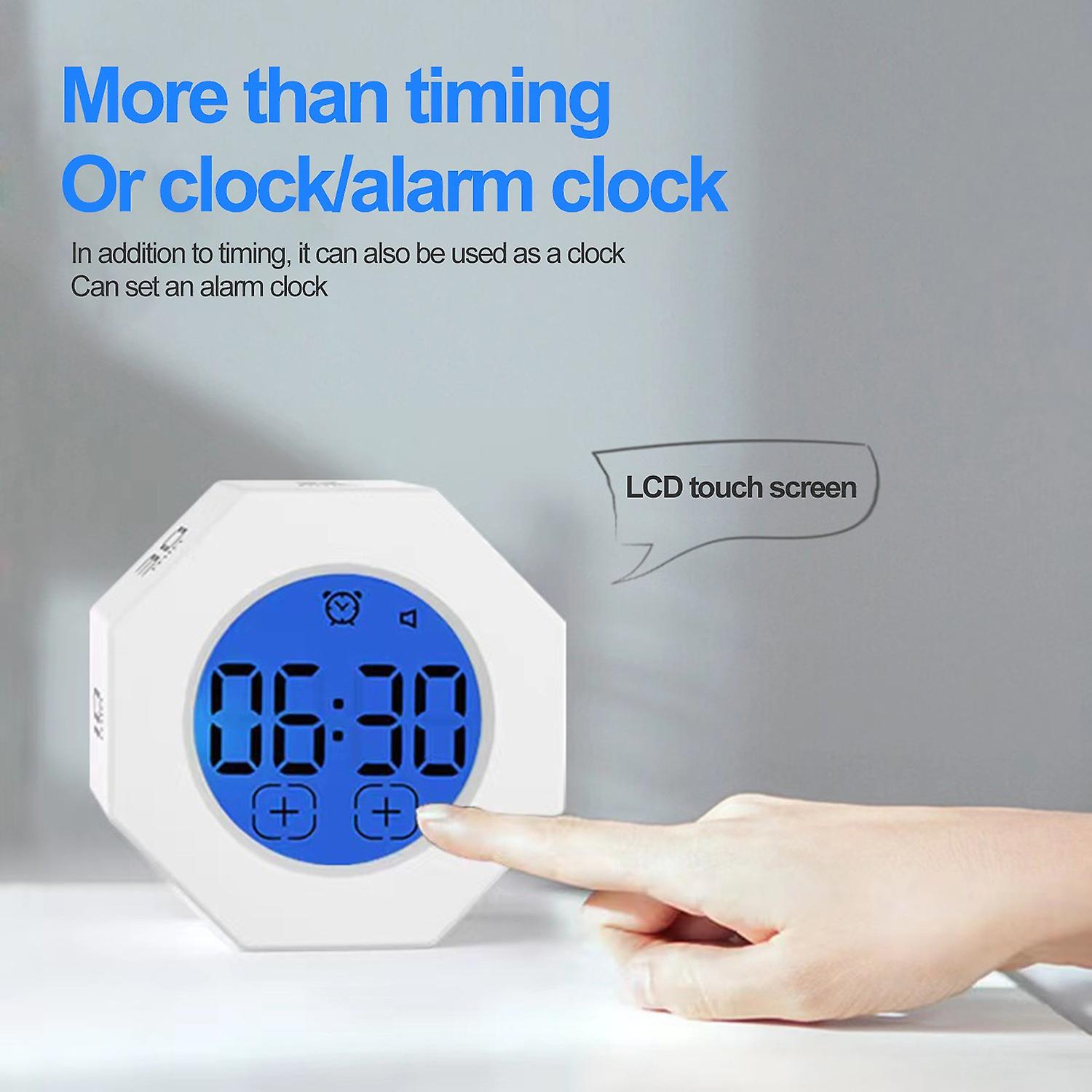 Mini Digital Timer Portable Octagon Touch Control LED Display Flipping Gravity Sensor ...