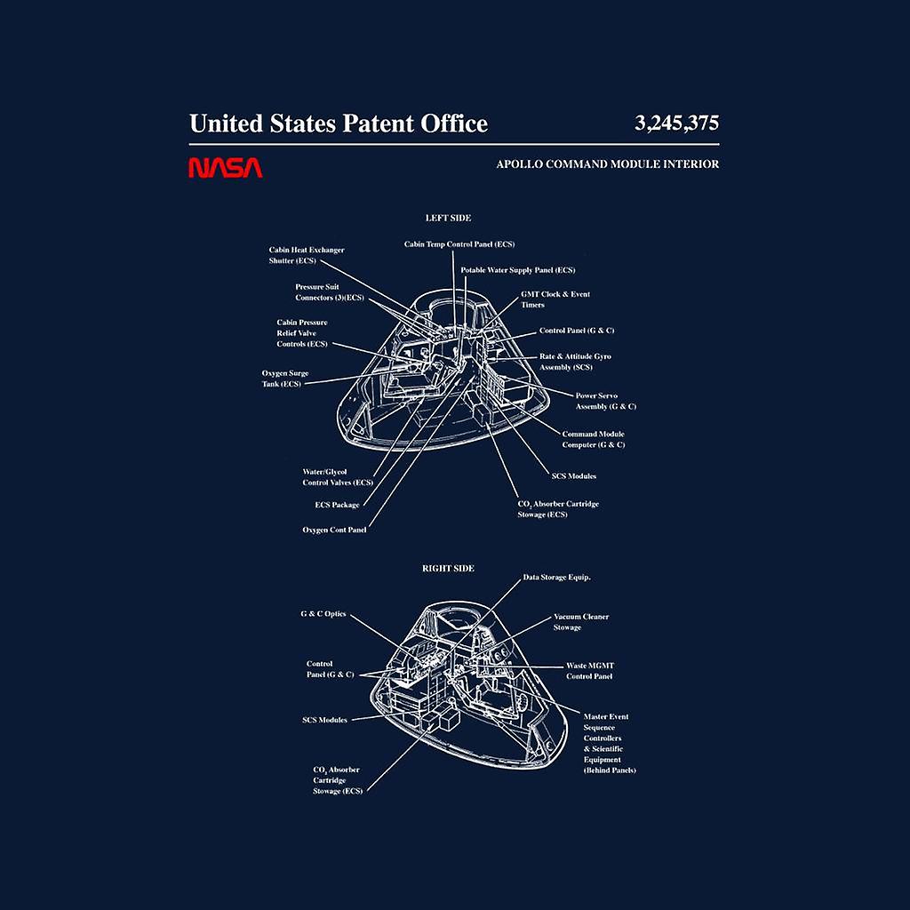 Nasa Apollo Command Module Interior Blueprint Mens T Shirt Fruugo Us