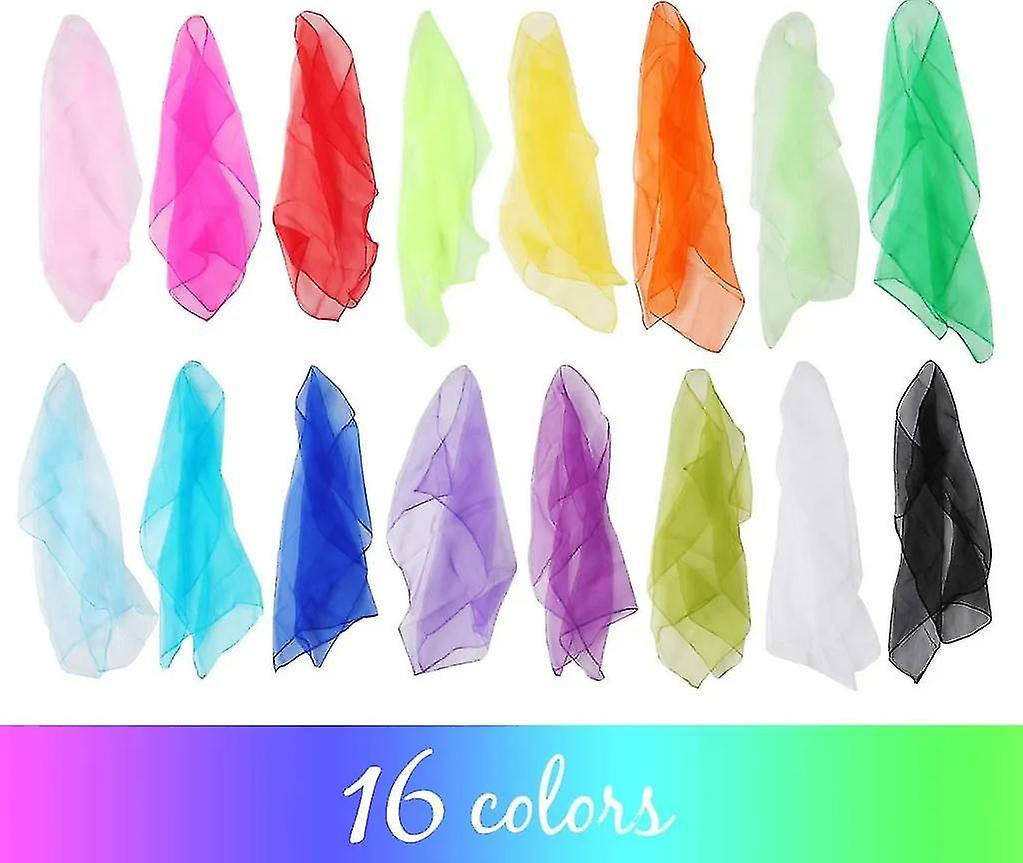 Scarves 16 pieces colorful square juggling scarves, kindergarten ...