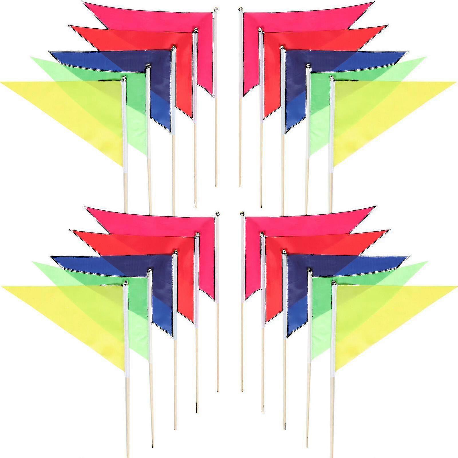 KINCJON 20 Pcs Banner Flags Red Marking Flags Surveyor Flags Boundary ...