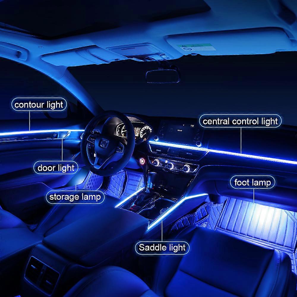 Universal 18 In 1 Rgb Led Car Ambient Lights 64 Color Acrylic Fiber ...